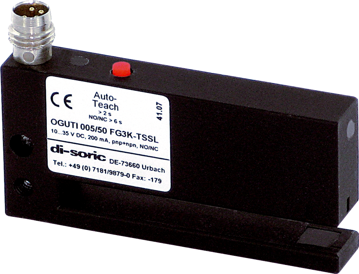 di-soric OGUTI-005/50-G3K-TSSL is a 5 mm x 50 mm optical fork sensor ...